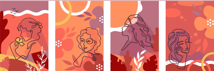 One line background modern minimal poster Vector Image