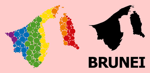 Triangle filled spectrum map of brunei Royalty Free Vector