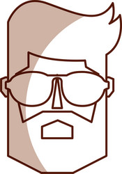 Shadow man face cartoon Royalty Free Vector Image