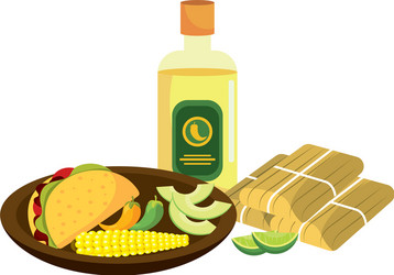 Delicious mexican food cartoon Royalty Free Vector Image