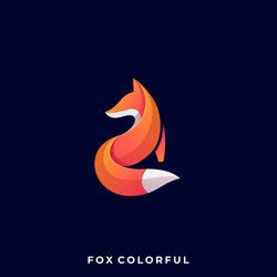 Abstract red fox symbol icon Royalty Free Vector Image