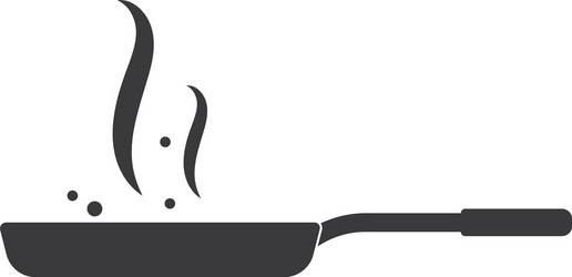 Pan logo icon cooking and kithen Royalty Free Vector Image