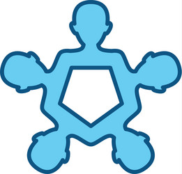Teamwork icon abstract people and support design Vector Image
