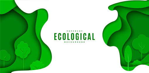 Green broccoli paper cut style origami vegetable Vector Image