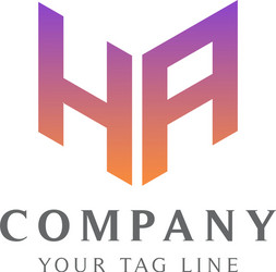Abstract ha logo with color gradation Royalty Free Vector