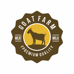 Goat farm emblem logo design Royalty Free Vector Image
