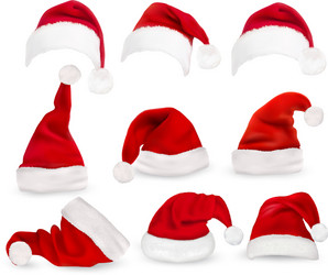 Christmas hats and head accessories Royalty Free Vector