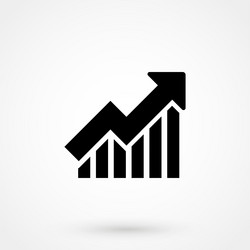 Profit growing icon isolated progress bar Vector Image