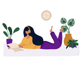 Woman daily routine morning a set Royalty Free Vector Image