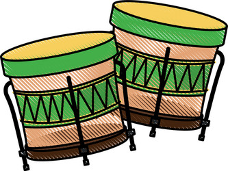 Brazilian samba batucada drum instrument music Vector Image