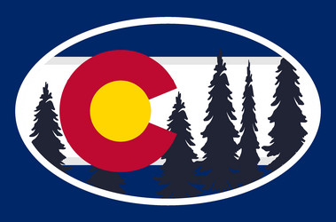 Colorado state with blue background Royalty Free Vector