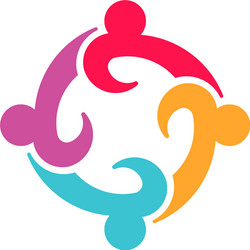 Teamwork family logo four members image Royalty Free Vector