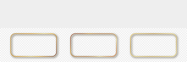 Gold glowing rounded rectangular frame Royalty Free Vector