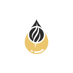 Hair nutrition oil drop icon design Royalty Free Vector