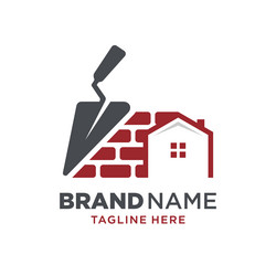 Plastering layer logo design Royalty Free Vector Image