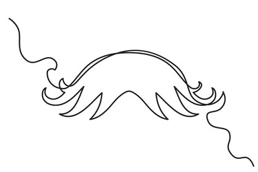 One line drawing mustache continuous line dad Vector Image