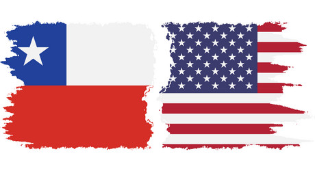 United states and chile flags for official meeting