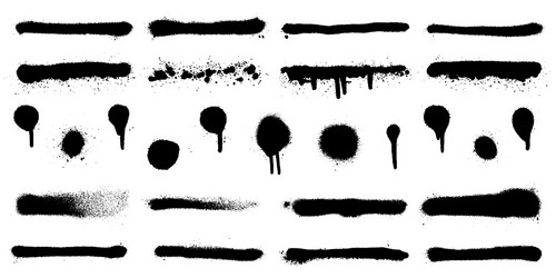 Graffiti spray banner set spray paint Royalty Free Vector