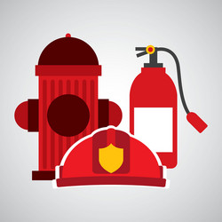 Helmet red firefighter icon Royalty Free Vector Image