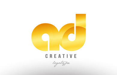 Gold golden ad combination alphabet bold letter Vector Image