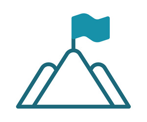 Mission milestone flag single isolated icon Vector Image