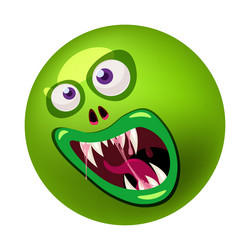 Monster face cartoon round icon head halloween Vector Image