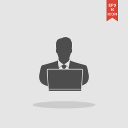 People with computer person with laptop icon Vector Image