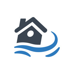 Flood disaster icon Royalty Free Vector Image - VectorStock