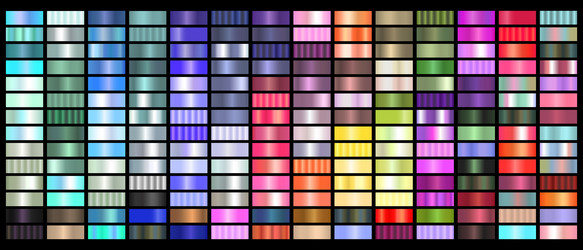 Metal gradient collection of every color swatches Vector Image