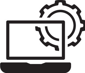 Computer engineering icon gear and laptop Vector Image
