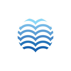 Simple blue wave circle geometric gradient logo Vector Image
