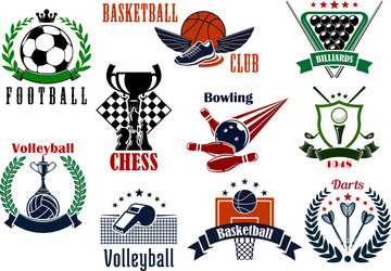 Set of sport teams logos collection club Vector Image
