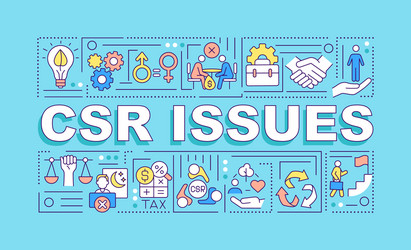 Corporate social responsibility banner with icons Vector Image