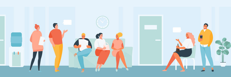 Waiting people Royalty Free Vector Image - VectorStock