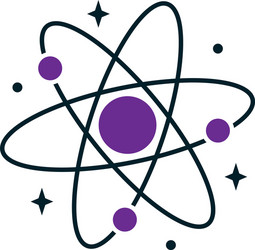 Atom symbol icon line style Royalty Free Vector Image