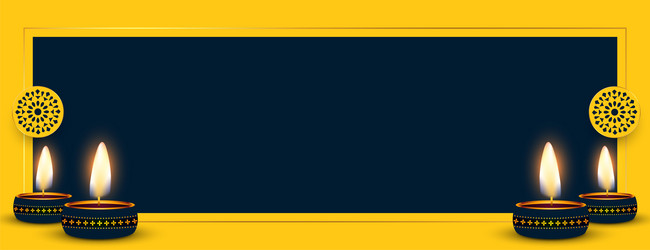 Diwali modern web wide banner with diya and text Vector Image