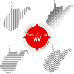 Hatched pattern map virginia stylized simple Vector Image