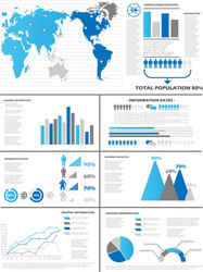 Infographic demographics 5 blue Royalty Free Vector Image