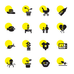 Life icons Royalty Free Vector Image - VectorStock