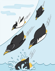 Penguin Sliding Cartoon Vector Images (over 180)