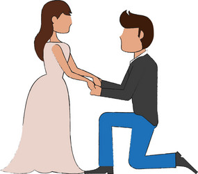 Wedding proposal cartoon Royalty Free Vector Image