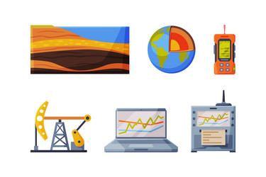 Geology and earth exploration with globe structure