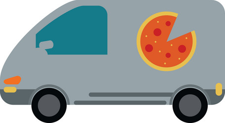 Pizza delivery van Royalty Free Vector Image - VectorStock