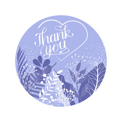 Round thank you sticker Royalty Free Vector Image