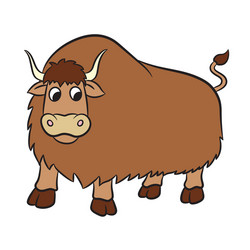 Cartoon happy yak Royalty Free Vector Image - VectorStock