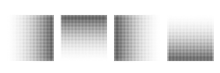 Halftone gradient square shape background set Vector Image