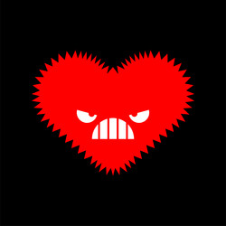 Angry love isolated furious heart Royalty Free Vector Image