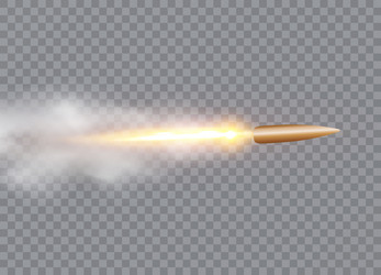 Realistic flying rockets in motion with the fiery Vector Image