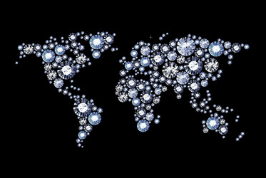 Gem world map Royalty Free Vector Image - VectorStock