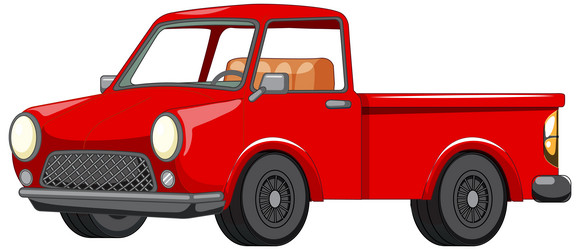Cartoon red pickup truck mascot Royalty Free Vector Image